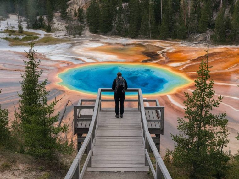 Hiking the Fairy Falls Trail to view the Grand Prismatic Spring ...